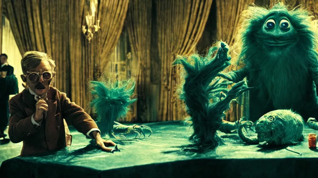 the strange creature at the magic show, film still | Stable Diffusion ...