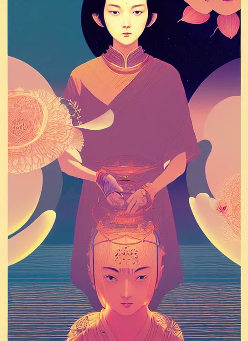 nezha awakened in the lotus by ilya kuvshinov and | Stable Diffusion