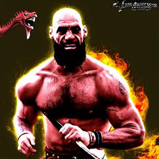 a detailed rendition of kratos as lebron james riding | Stable ...