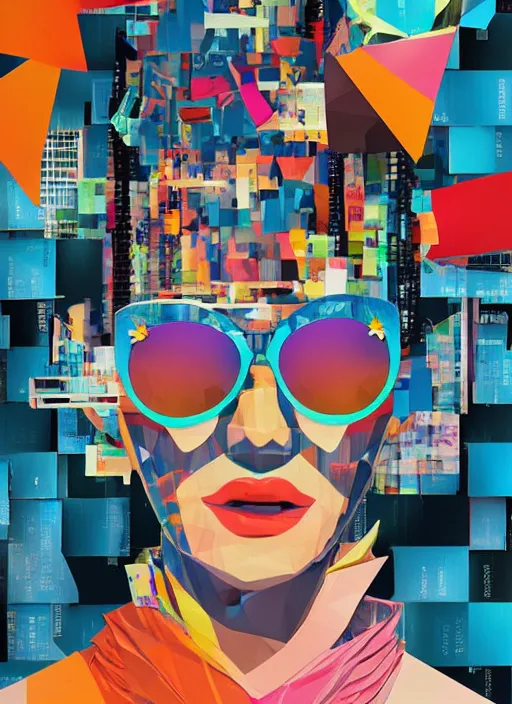 portrait of a lowpoly punk girl with a musicassette | Stable Diffusion ...