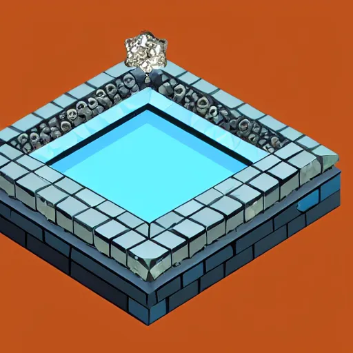 isometric view of a big stone with encrusted diamonds | Stable ...