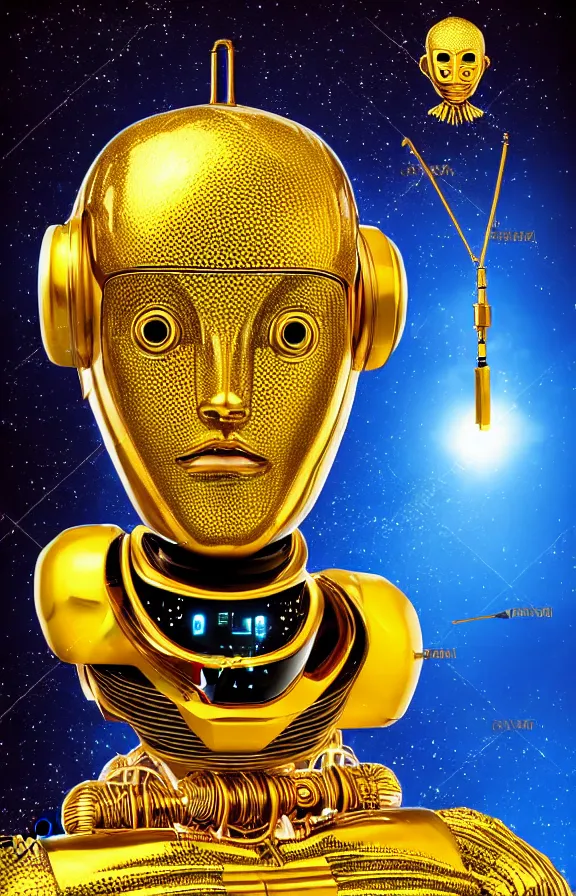 portrait of a robot humanoid alien with golden | Stable Diffusion | OpenArt