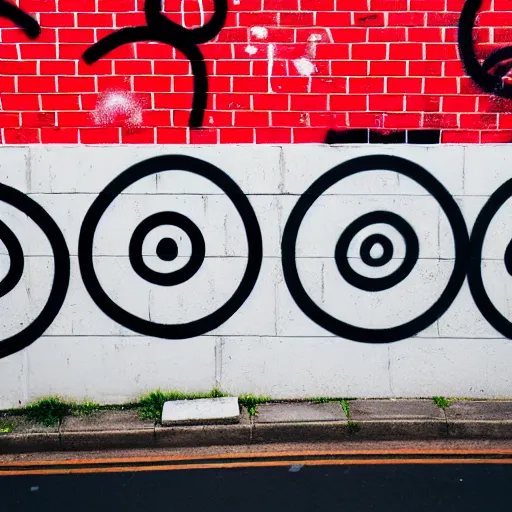 wall with graffiti, black circles and red lines | Stable Diffusion ...