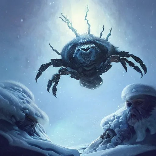 “a giant yeti crab in the arctic, D&D, fantasy, | Stable Diffusion