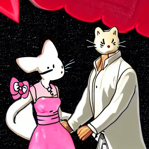 hello kitty and geese howard on a romantic date | Stable Diffusion ...
