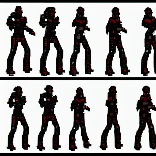 cyberpunk character, run animation, sprite sheet | Stable Diffusion