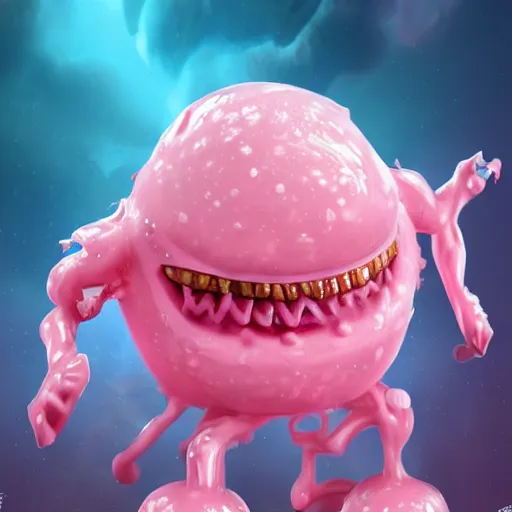crying pink living ice cream creature, digital art, | Stable Diffusion ...