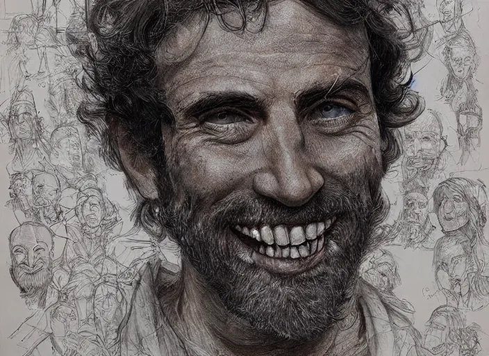 a highly detailed ripped portrait of a dentist, james | Stable ...