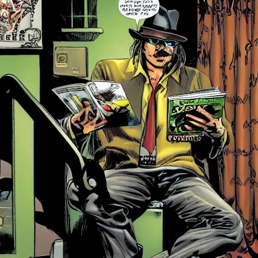 johnny depp reading a cyberfrog comic book | Stable Diffusion | OpenArt