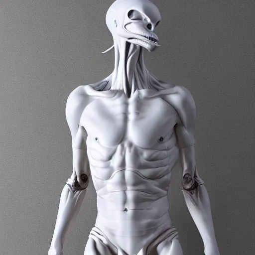 white mannequin xenomorph albino alien perfect smooth | Stable Diffusion