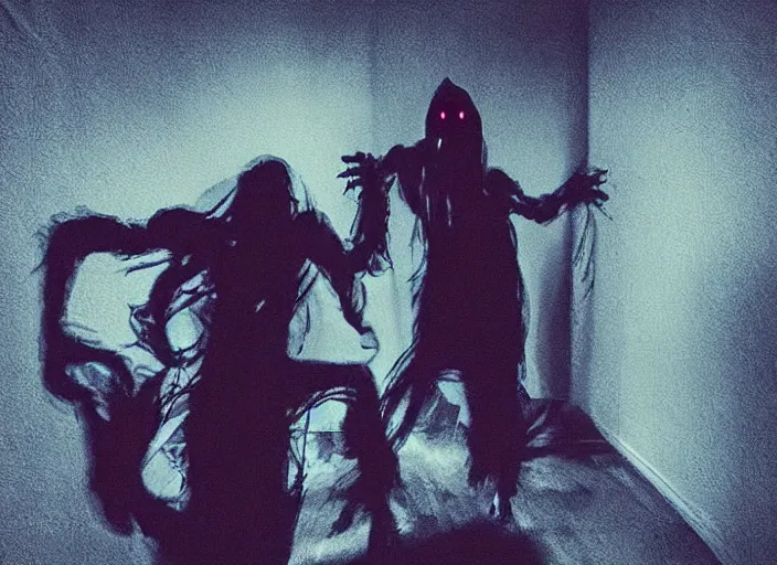 horror demon evil transparent spirit attacks in living | Stable Diffusion