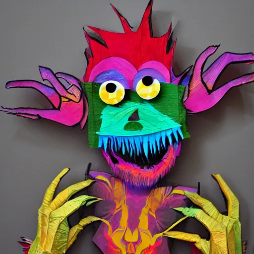 a psychedelic overly scary monster made out of | Stable Diffusion | OpenArt