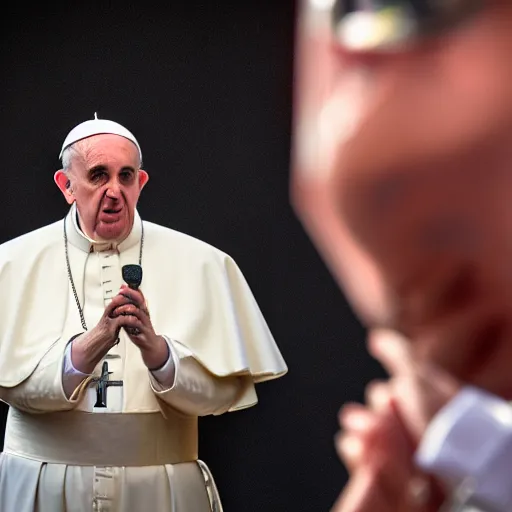 the pope beatboxing during fire show, Canon EOS 6D | Stable Diffusion ...