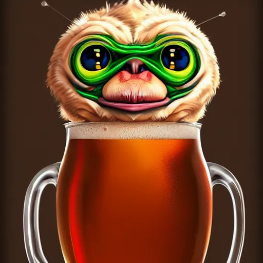 portrait of pepe dring beer, concept art, trending on | Stable ...