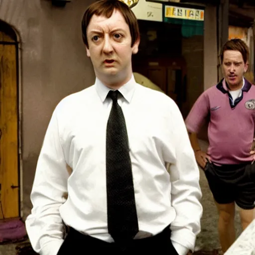 Sweaty David Mitchell as Peep Shows Mark Corrigan in | Stable Diffusion | OpenArt