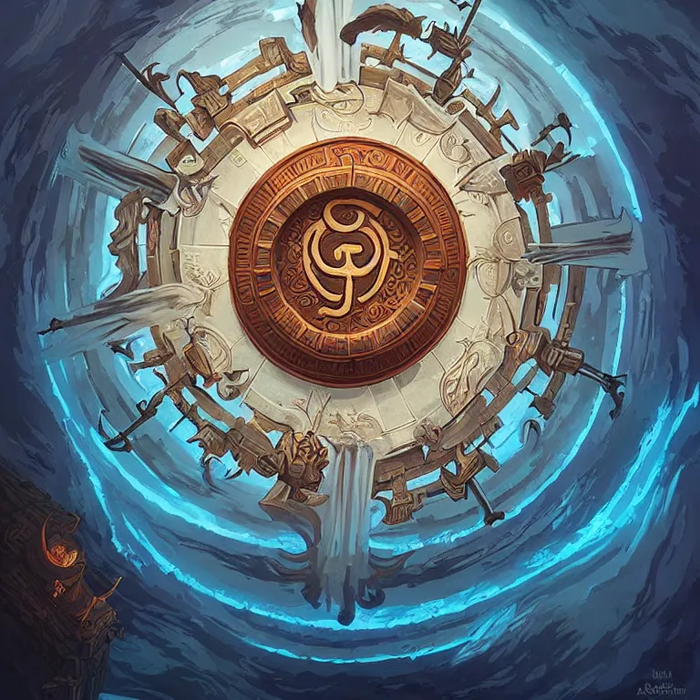 Giant Floating Circular Ancient Sacred Calligraphy | Stable Diffusion ...