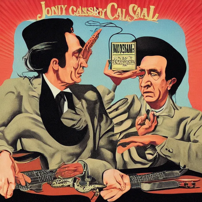 album cover for the Johnny Cash and Snake Oil colab | Stable Diffusion ...