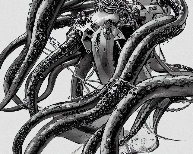 beautiful picture of a giant octopus mecha, anime | Stable Diffusion ...