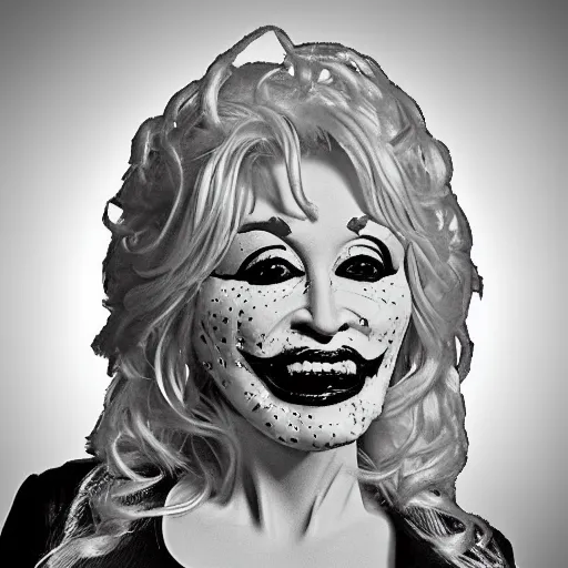 dolly parton onibaba mask, black and white | Stable Diffusion | OpenArt