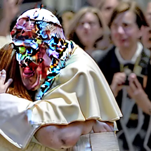 photo of the pope hugging emma watson weirdly shown in | Stable ...