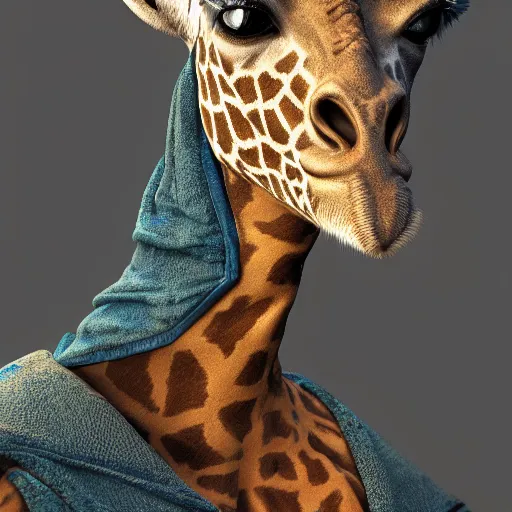a highly detailed portrait of a humanoid giraffe in a | Stable ...