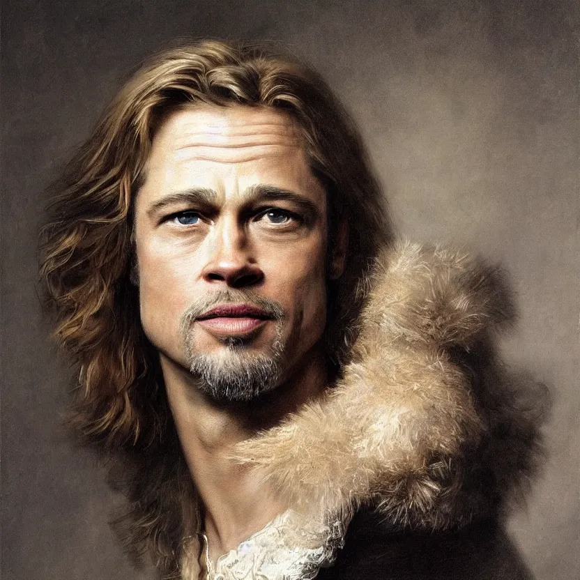 A beautiful portrait of Brad Pitt by Rembrandt van Rijn | Stable ...