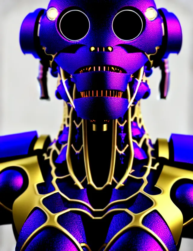 complex 3 d render of a cyborg droid with glowing blue | Stable ...