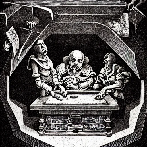 lithography on paper alchemist secret layer dungeon | Stable Diffusion ...