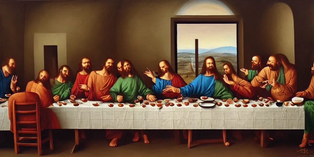 the last supper by olof krans oil on board | Stable Diffusion | OpenArt