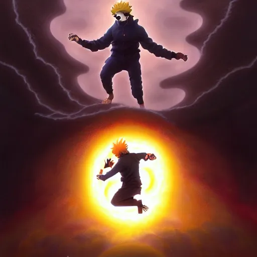 highly detailed painting of uzumaki naruto fighting a | Stable ...