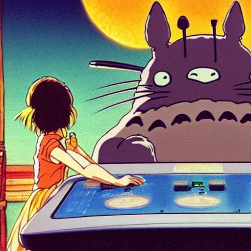 Totoro playing Dance Dance Revolution, concept art, | Stable Diffusion ...