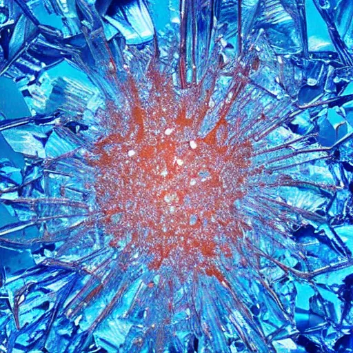 blue crystal exploding, 4k (blue)!!, double exposures | Stable ...
