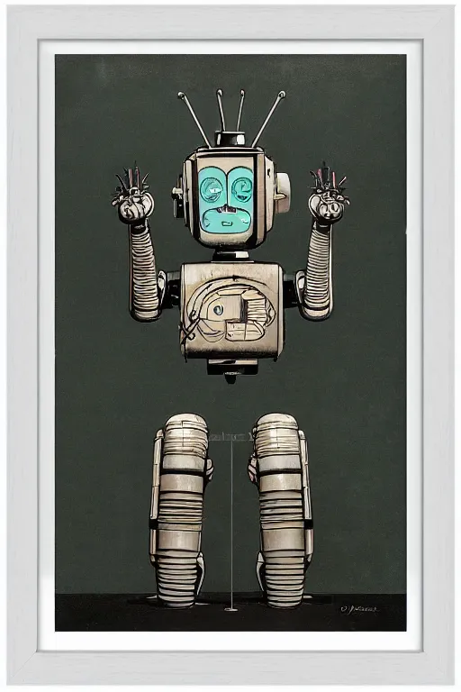 extreme wide shot of a 1950s retro Cactus robot, with | Stable ...