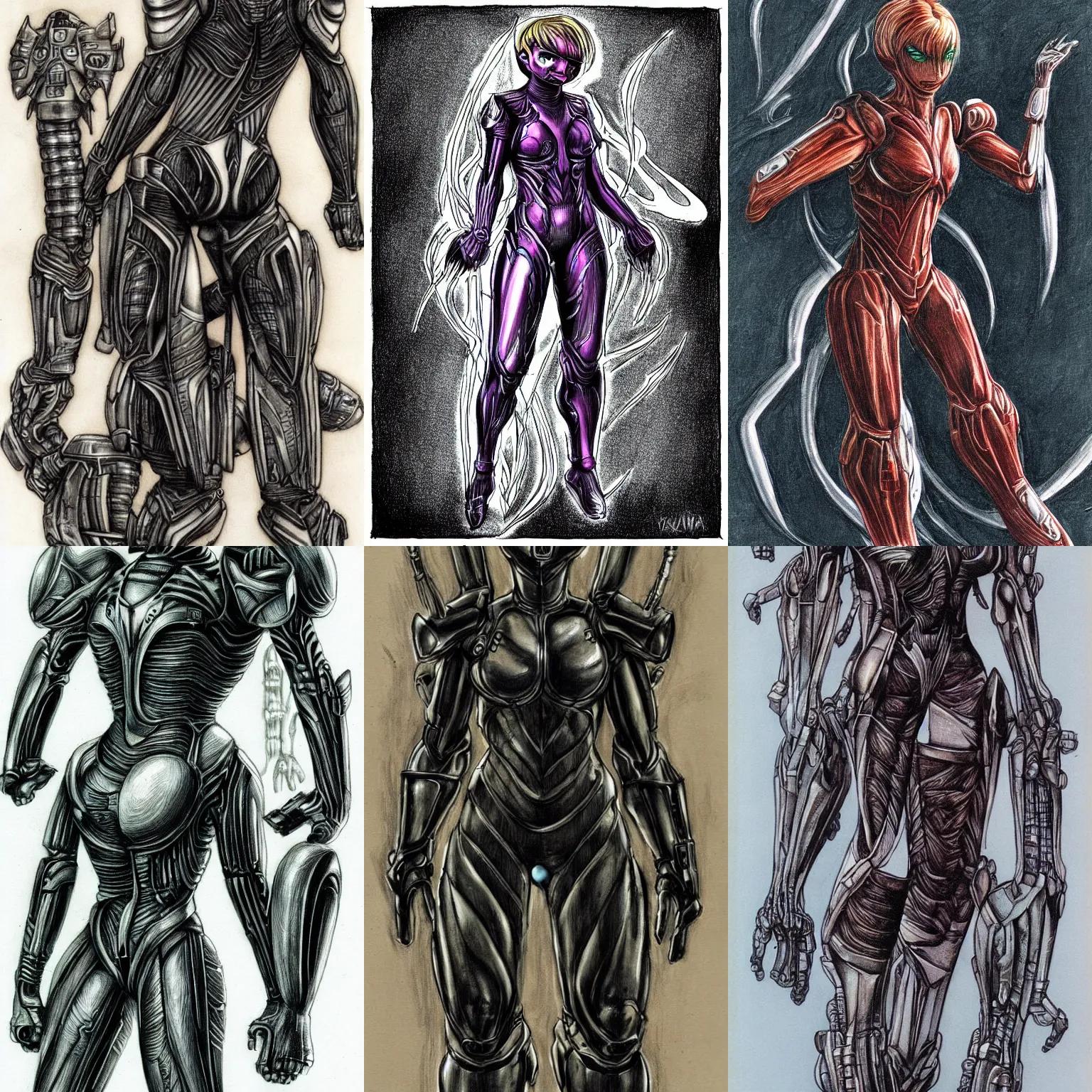 Samus Aran fusion suit as drawn by HR Giger | Stable Diffusion | OpenArt
