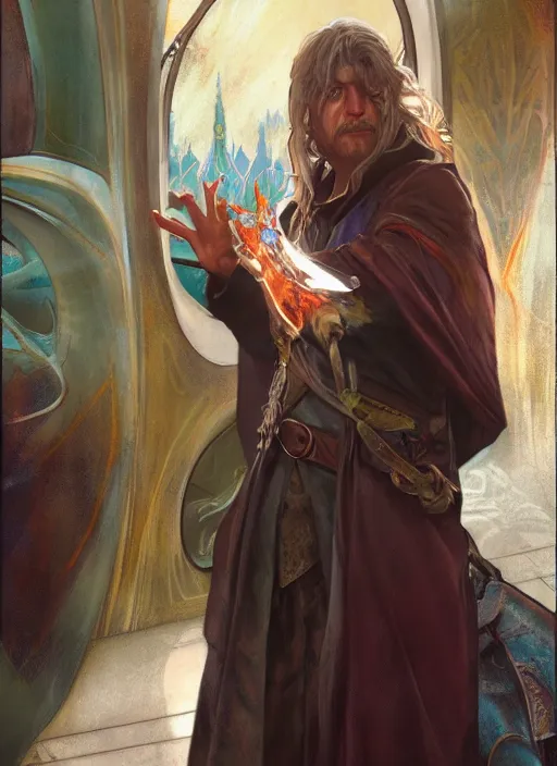 a lost wizard on a subway. fantasy concept art. moody | Stable Diffusion