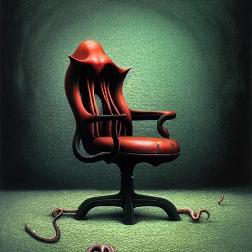 horrifying eldritch gaming chair, painting by zdzisław | Stable Diffusion