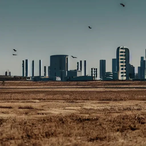 Three sci fi nuclear containment buildings in an | Stable Diffusion ...