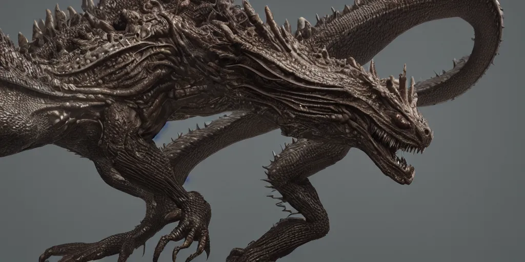 a dragon with alien mutations, octane render, 3D | Stable Diffusion ...