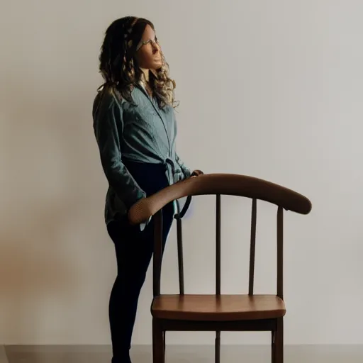 woman standing next to a chair | Stable Diffusion | OpenArt