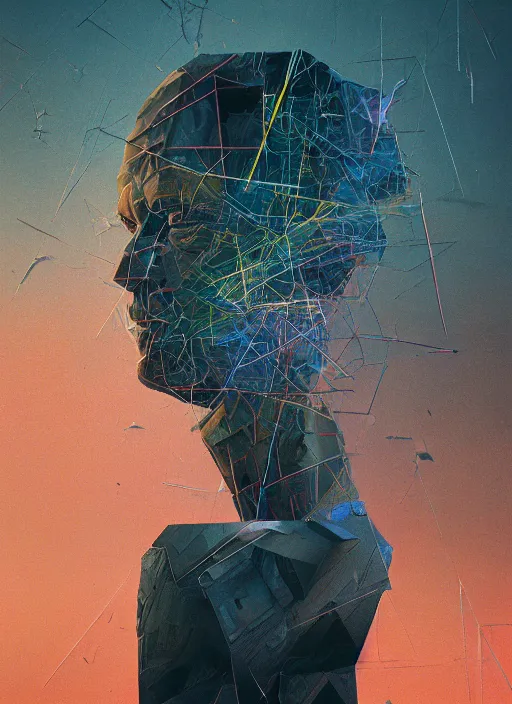 a painting of a man's head disintegrating into | Stable Diffusion | OpenArt