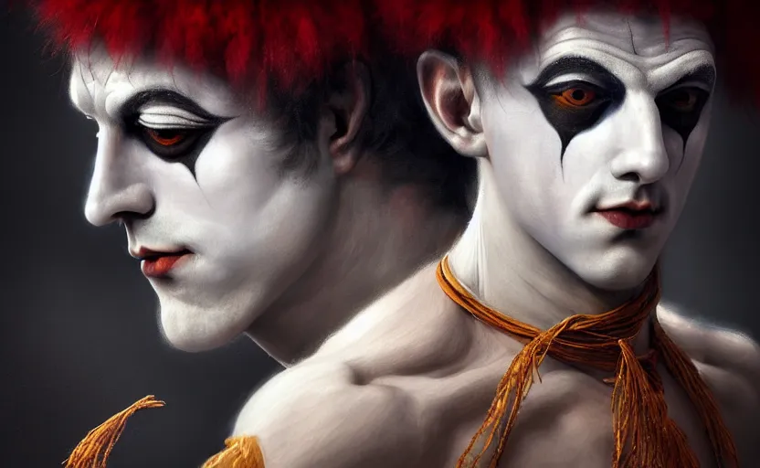 award winning portrait of a attractive male pierrot, | Stable Diffusion ...