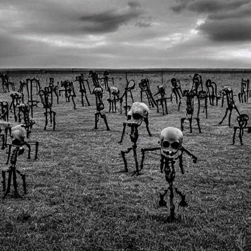 field of skeletons, award winning horror photography | Stable Diffusion ...