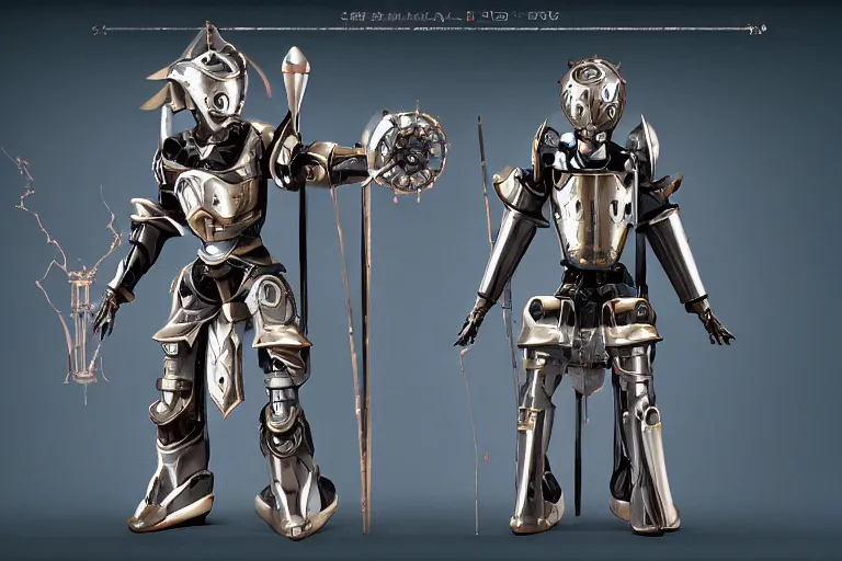 a holy robot wearing holy medieval armor, in the style | Stable ...
