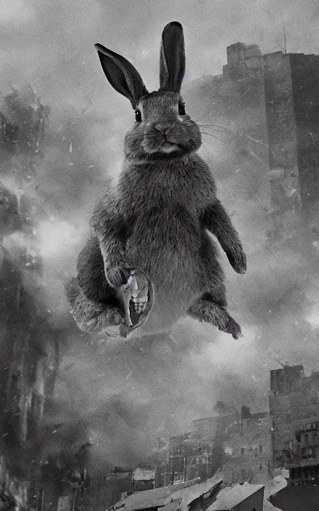 Rabbit Kaiju destroying buildings, film still | Stable Diffusion | OpenArt