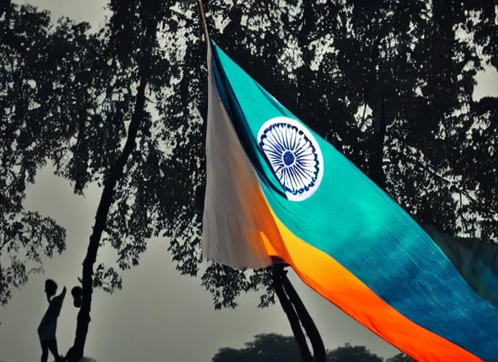 indian flag fluttering in the wind, epic scene, | Stable Diffusion ...