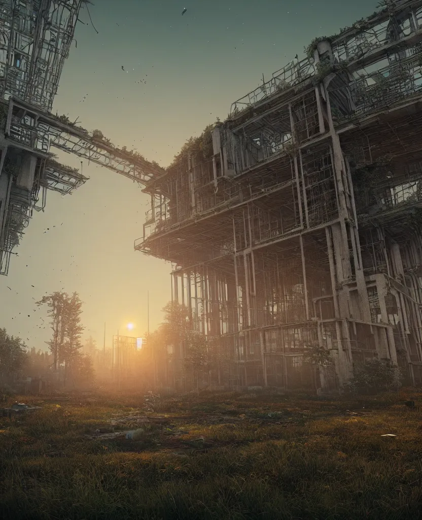 a beautiful detailed rendering of nature building | Stable Diffusion ...