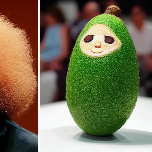 an humanoid avocado that looks like bob ross on a | Stable Diffusion ...