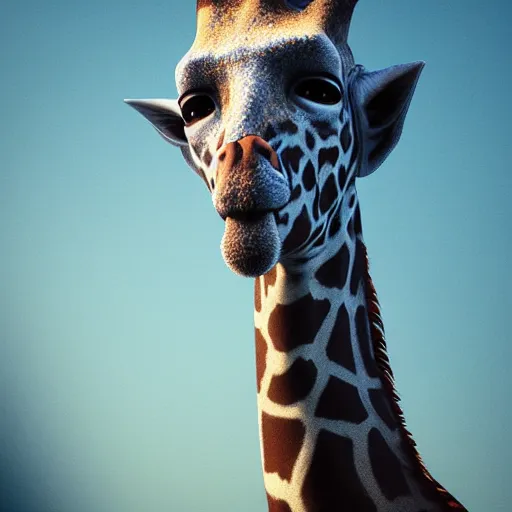 a highly detailed portrait of a humanoid giraffe in a | Stable ...