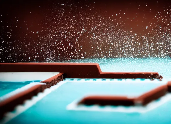 wide angle photo of a chocolate swimming pool, a | Stable Diffusion