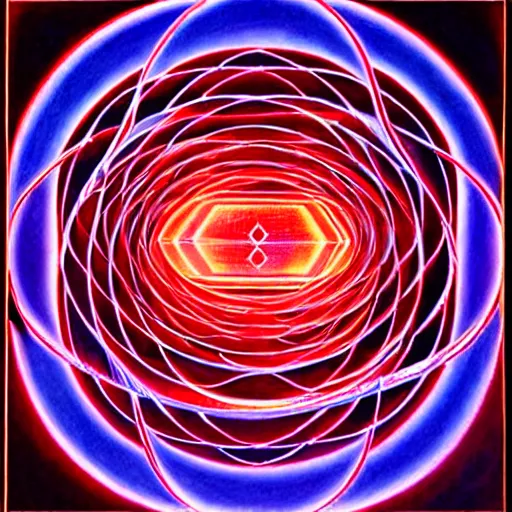 detailed realistic geometric painting a red glowing | Stable Diffusion ...